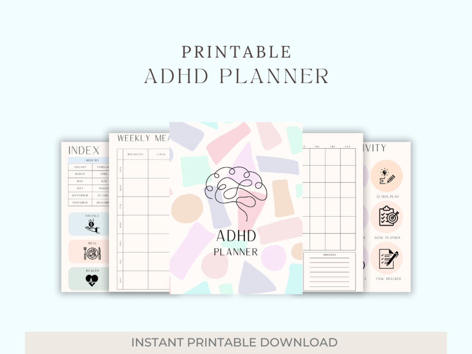 Printable ADHD Planner | ADHD Friendly | Print-at-home - Etsy
