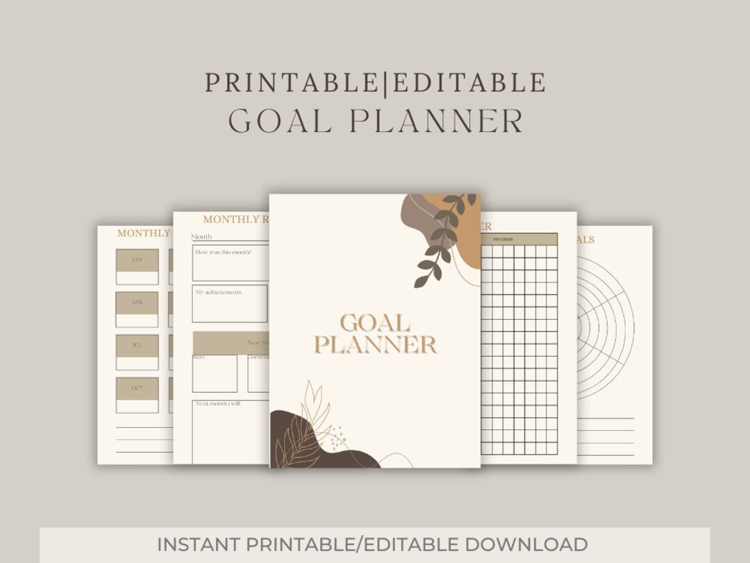 Editable Goal Planner | Printable and Customizable Goal Setting ...