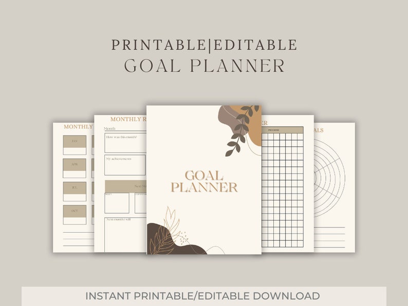 Editable Goal Planner | Printable and Customizable Goal Setting ...