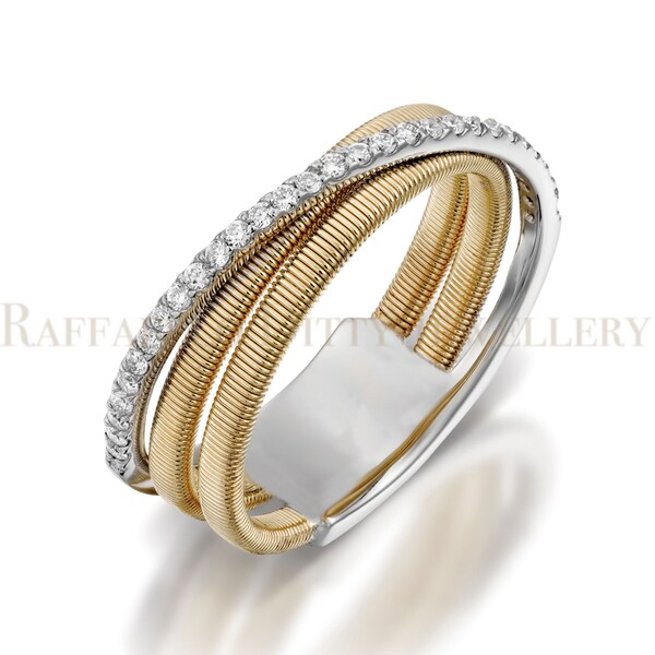 Two Row Diamond Ring - Etsy