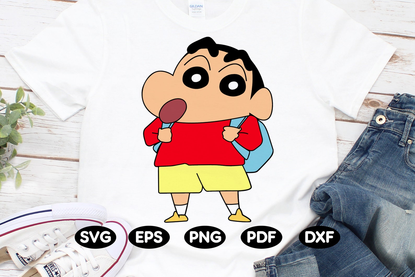 Shin Chan vectorized image in svg png dxf and pdf formats | Etsy
