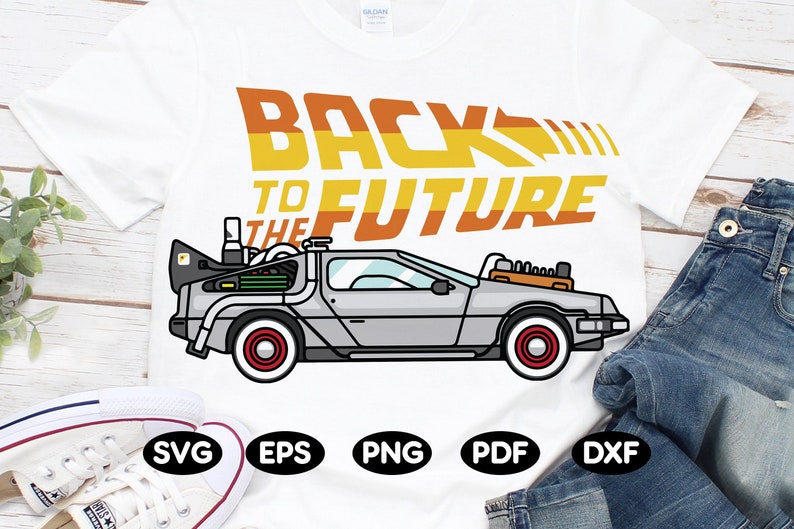 Delorean back to the future Vector in Svg Png Dxf Pdf format | Etsy