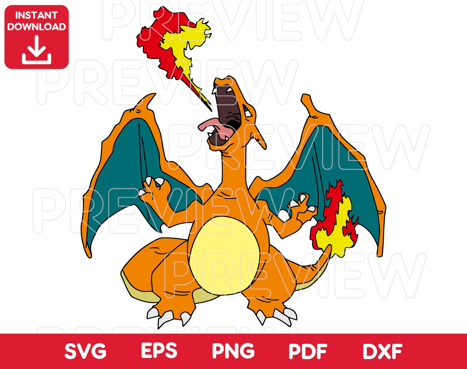 Vector Charizard Pokemon in Svg Png Dxf Eps Pdf format Instant | Etsy Vector Charizard Pokemon in Svg Png Dxf Eps Pdf format Instant | Etsy