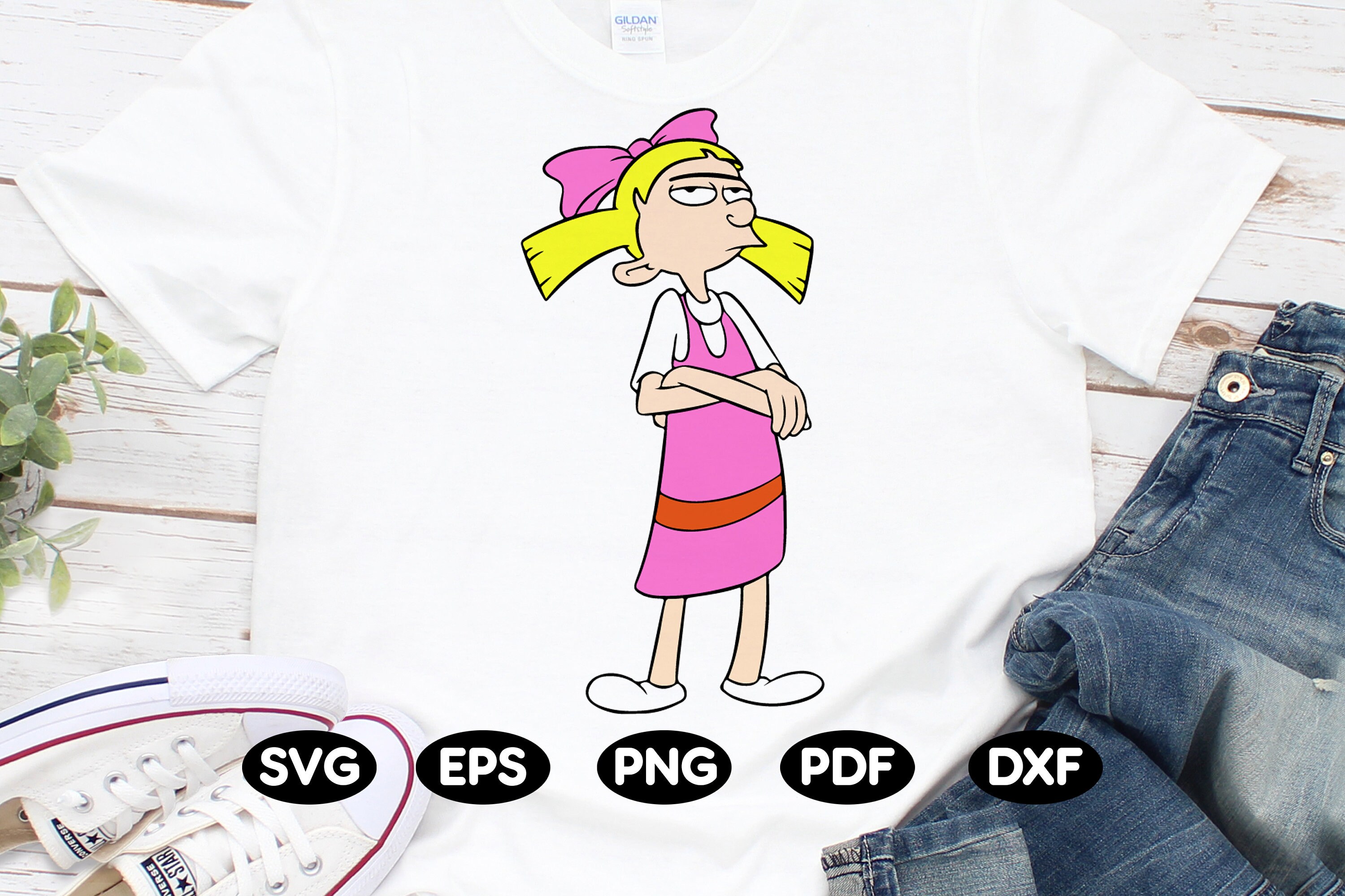 Hey Arnold Helga G Pataki Nickelodeon Vectorized Image In Etsy