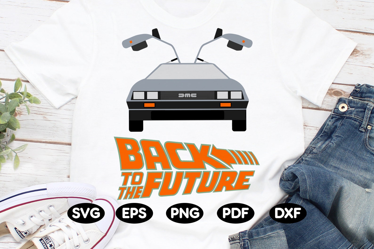 Delorean back to the future Vector in Svg Png Dxf Pdf format | Etsy