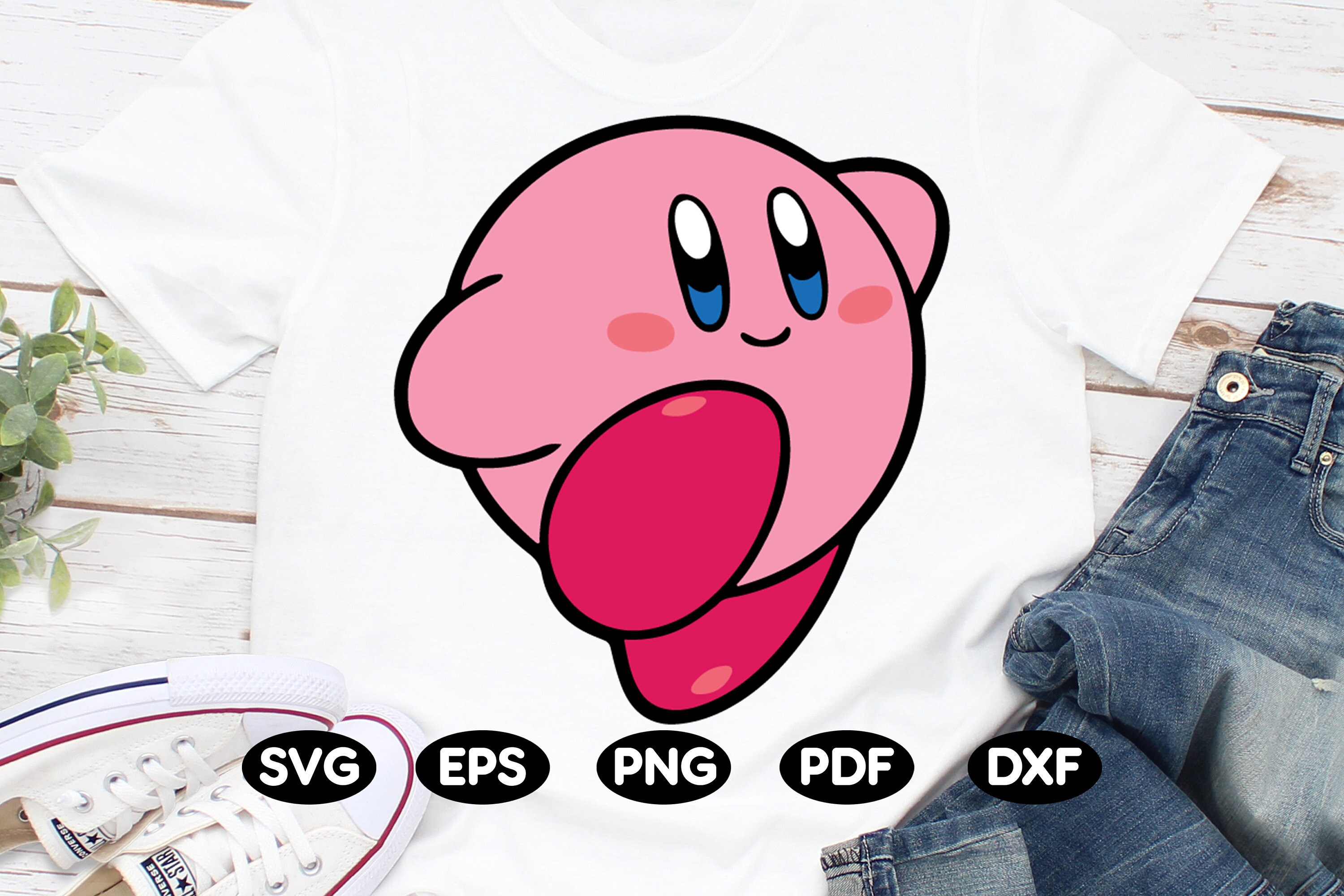 Vector Kirby in Svg Png Dxf Eps Pdf format Instant download | Etsy