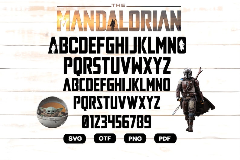Mandalorian Font Vectorized in Svg Png Otf Pdf Formats | Etsy