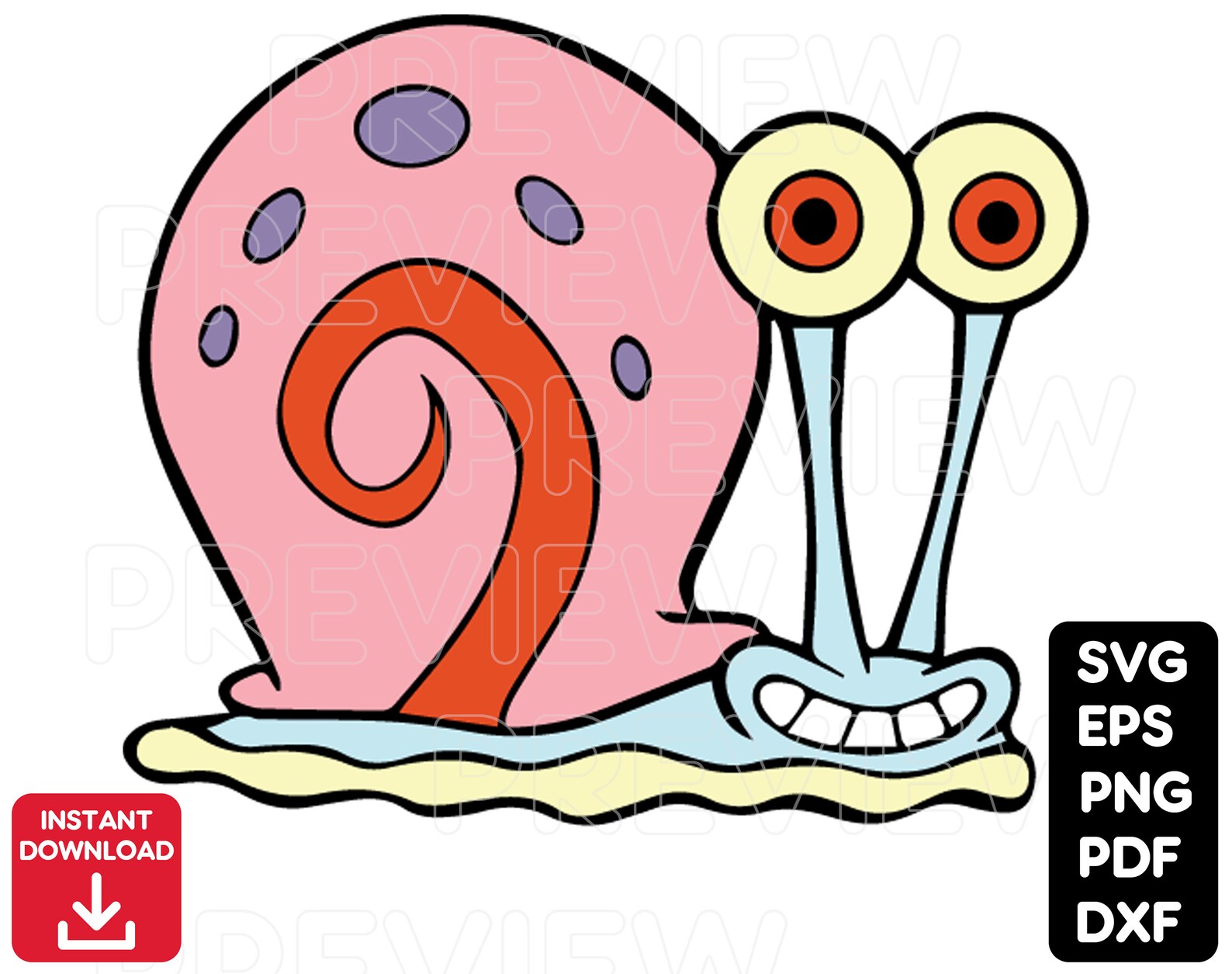 Gary spongebob squarepants in Svg Png Dxf Eps Pdf format | Etsy