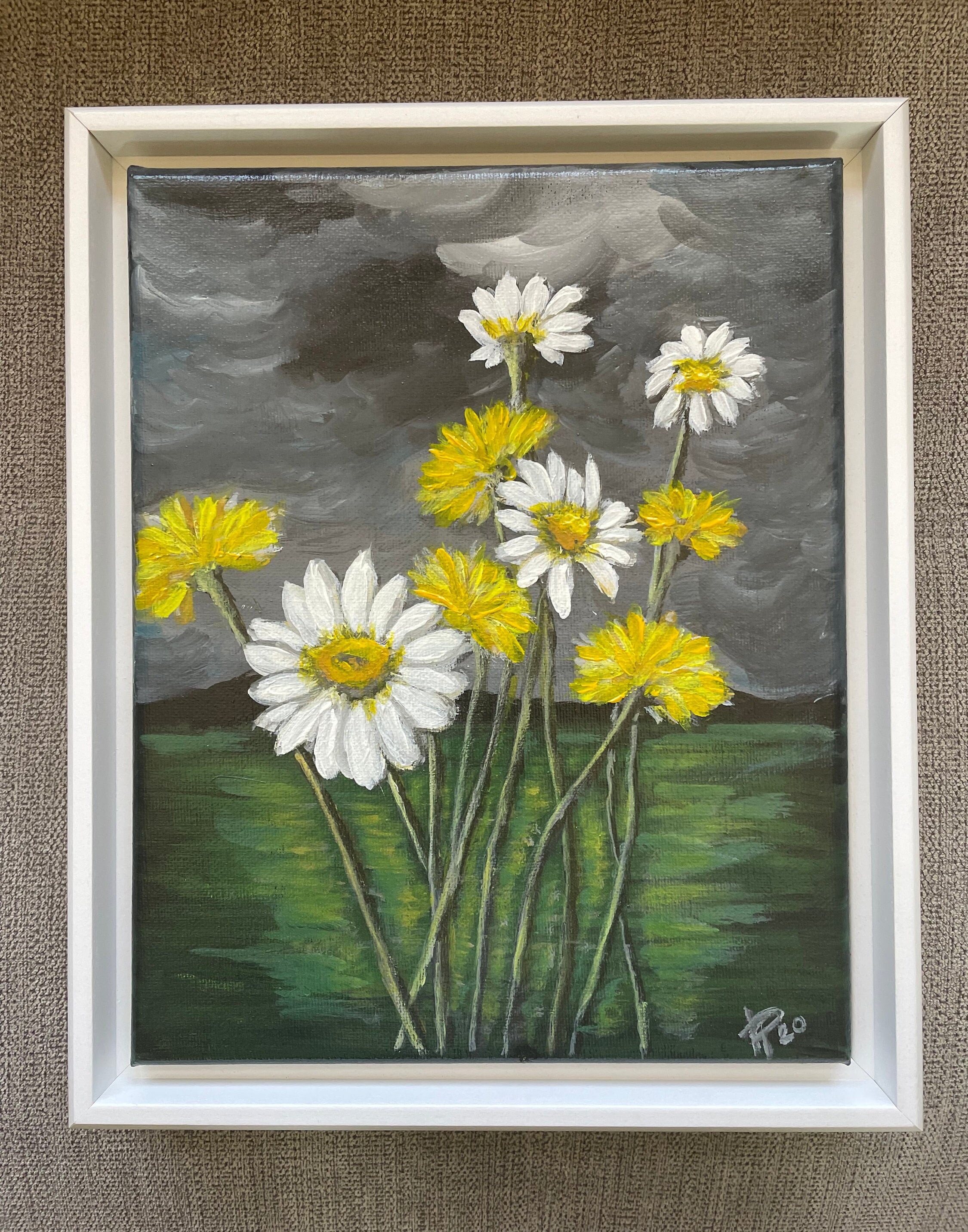 Daisy Flowers Painting Floral Wall Art Decor Flowers Gift for Her ...