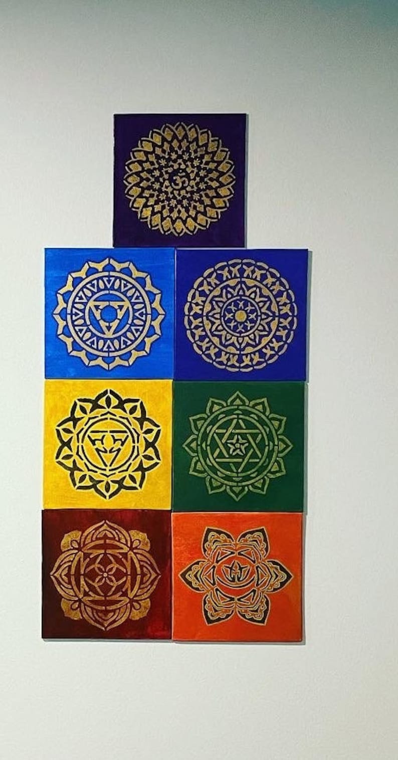 Seven Chakras Set 7 Chakras Art Handpainted Chakra Wall Decor - Etsy