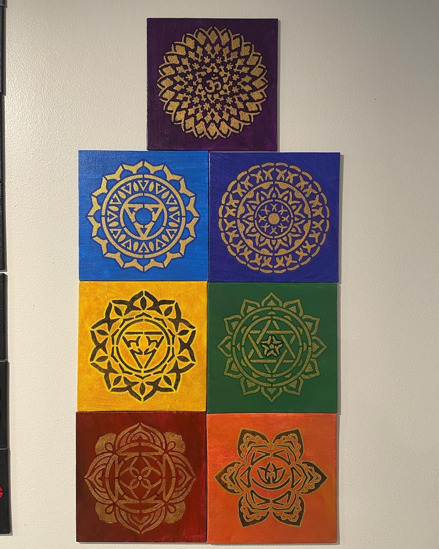 Seven Chakras Set 7 Chakras Art Handpainted Chakra Wall Decor - Etsy
