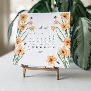 2024 Desktop Calendar Watercolor Calendar Illustrated Calendar Office ...