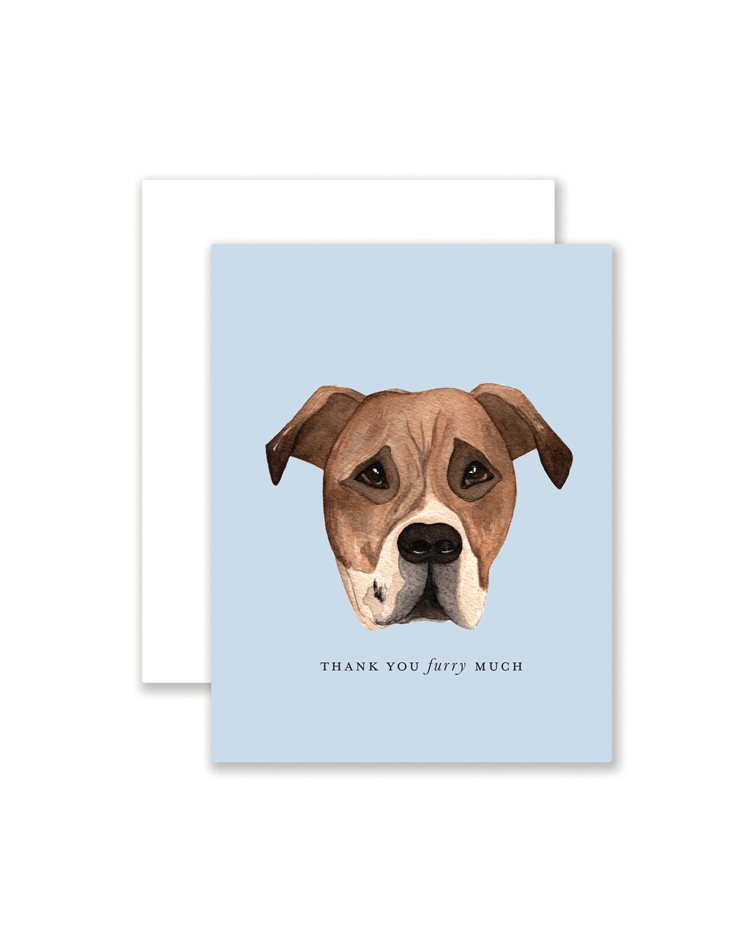 Thank You Furry Much Greeting Card | Thank You Card | Watercolor Dog ...