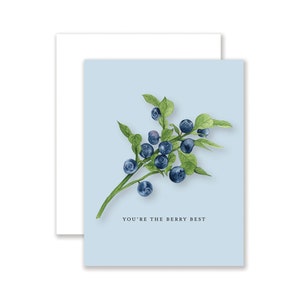 You're the Berry Best Greeting Card | Watercolor Blueberry Card ...