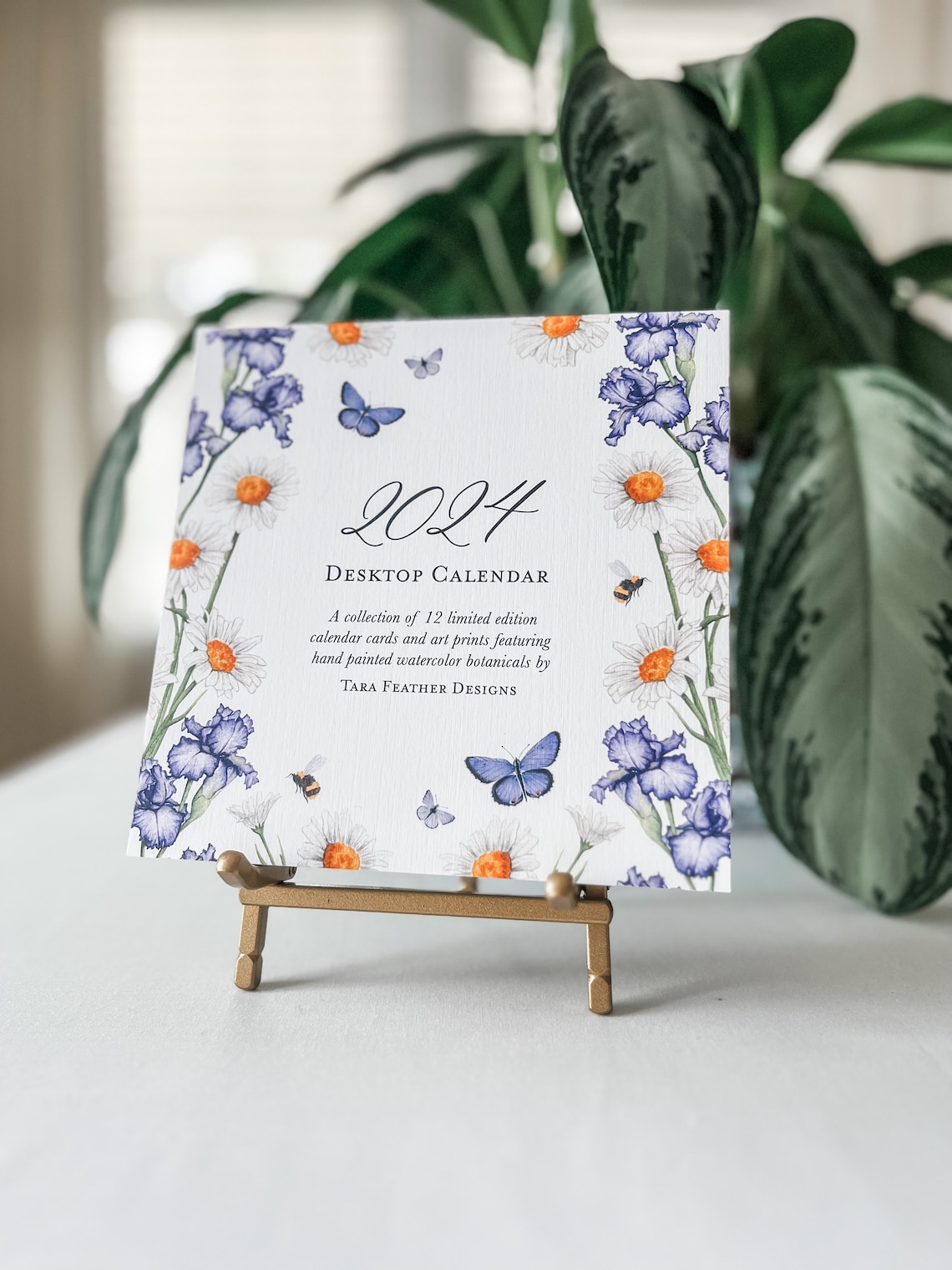 2024 Desktop Calendar Watercolor Calendar Illustrated Calendar Office ...