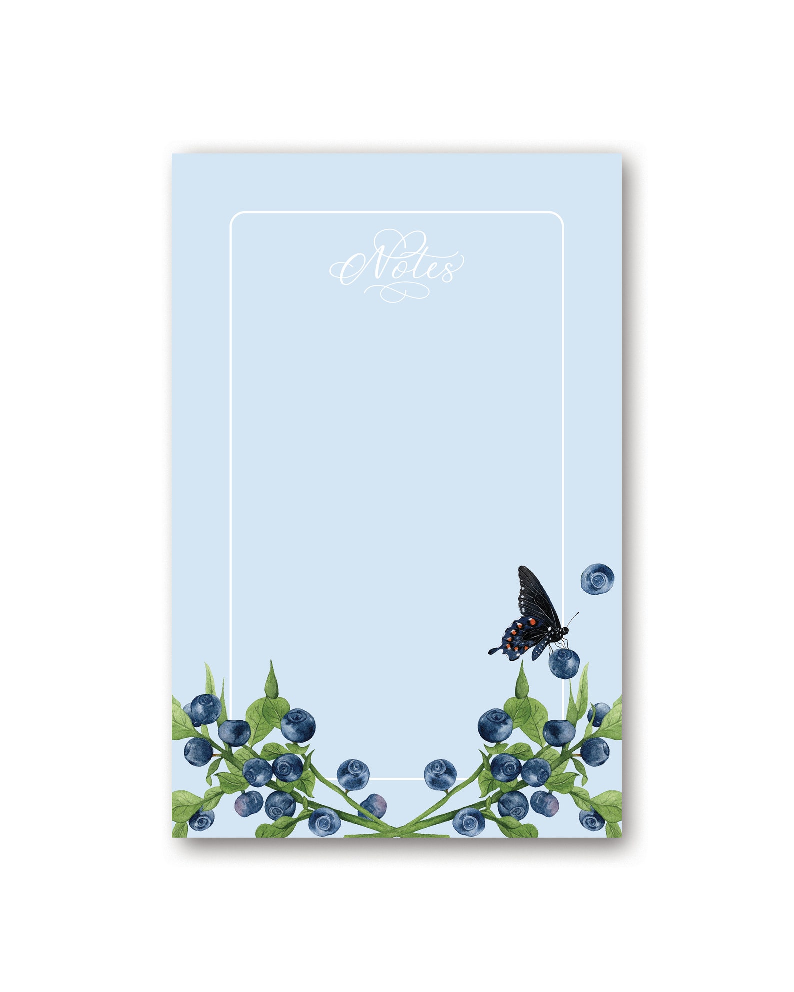 Blueberry Notes Notepad | Watercolor Blueberry Notepad | Blueberry ...