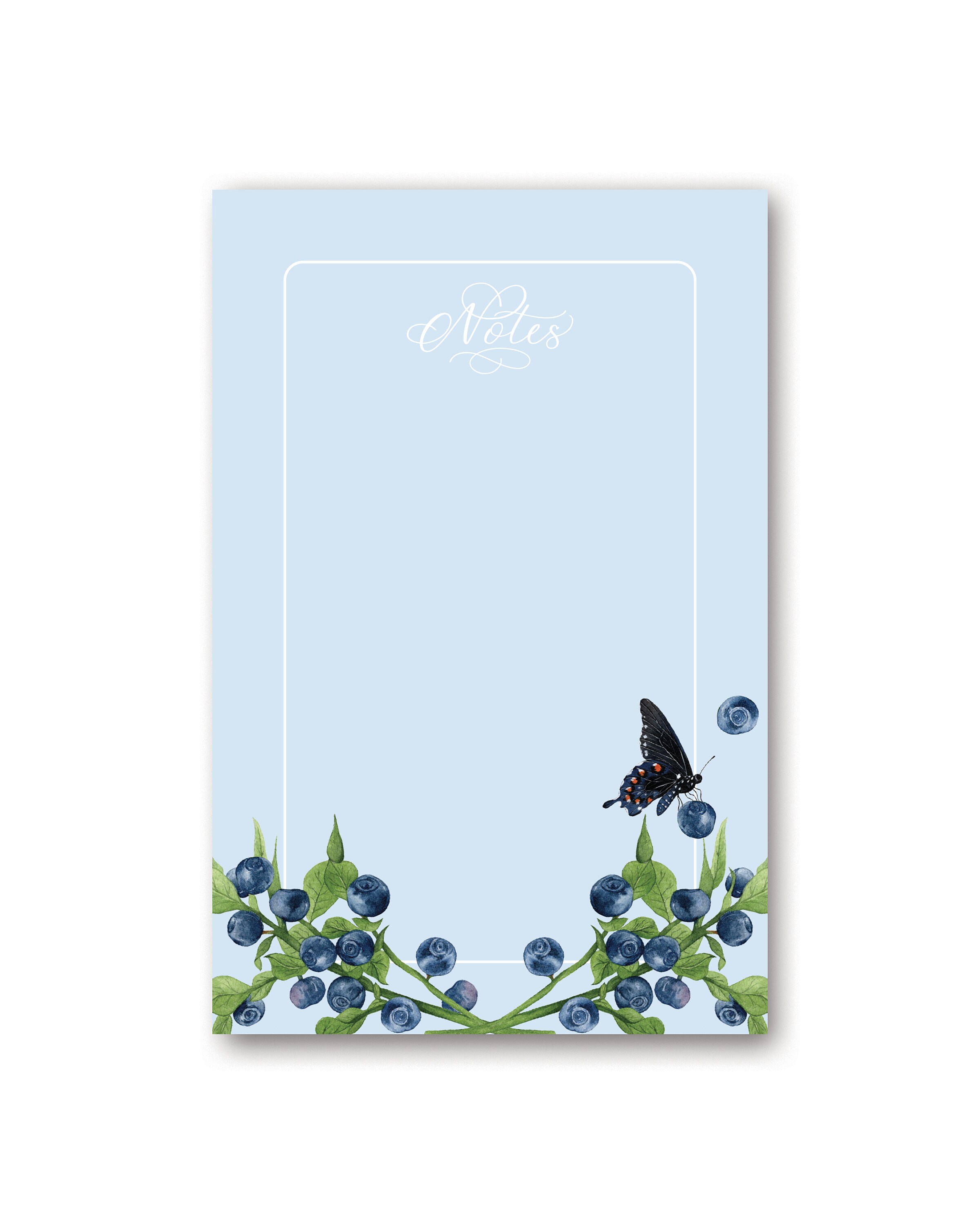 Blueberry Notes Notepad | Watercolor Blueberry Notepad | Blueberry ...