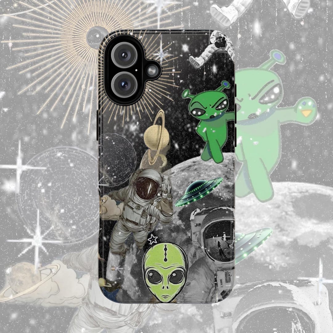 Space UFO Alien Collage Tough Case, Sci-fi Phone Cover ...