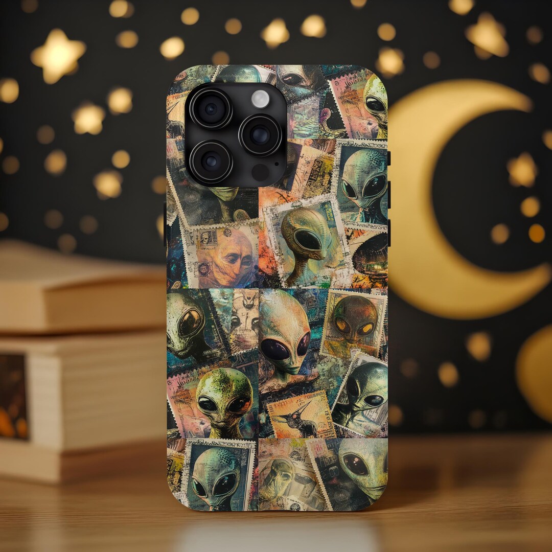 Alien Collage iPhone Case, Extraterrestrial Phone Cover, Space-themed ...
