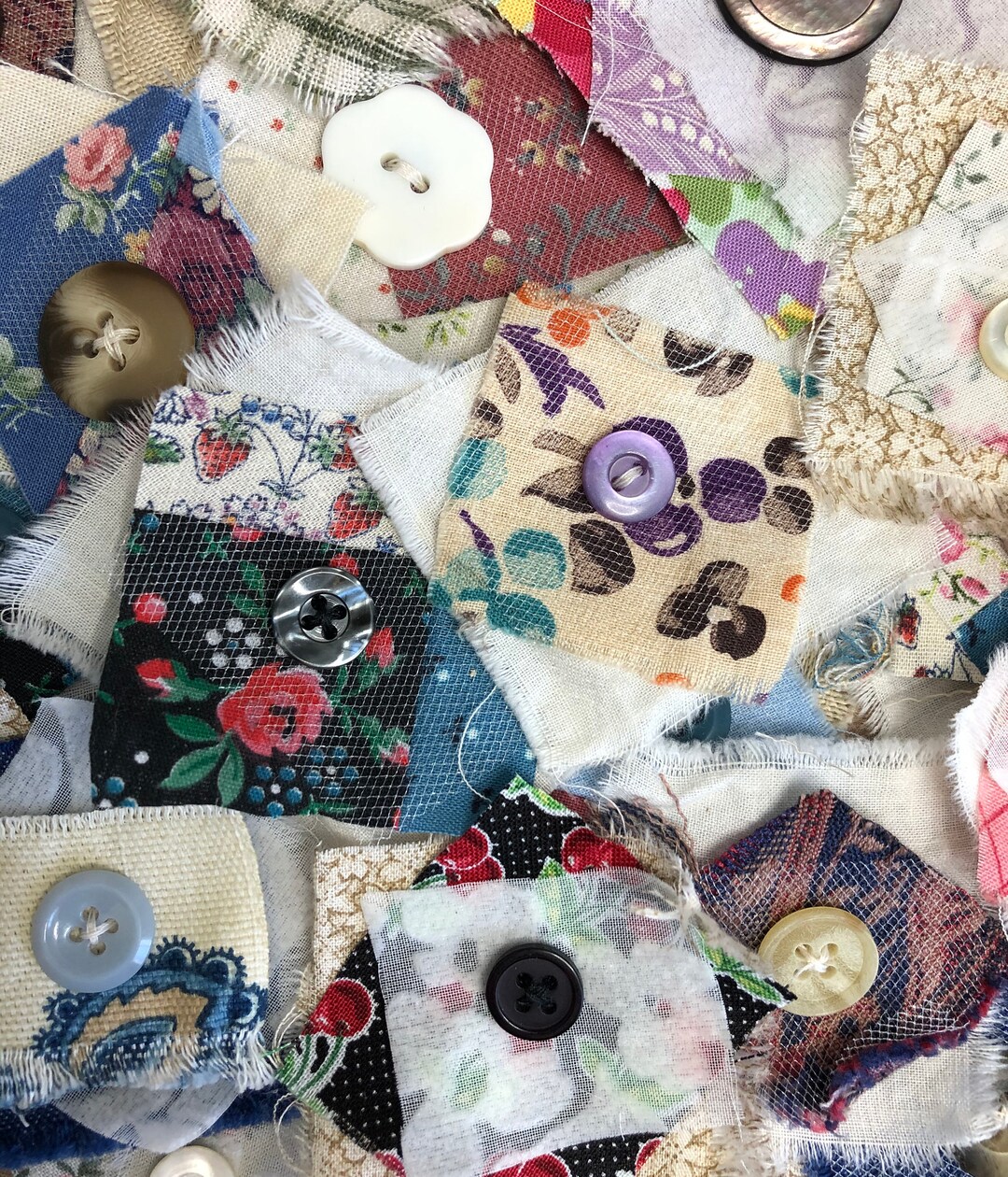 9 Fabric Clusters Junk Journal Embellishment - Etsy