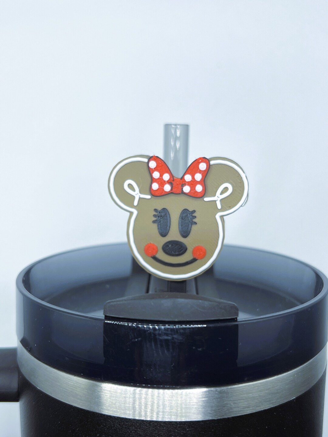 Stanley Cup Gingerbread Minnie Mouse Drink Straw Topper Charm Holiday ...