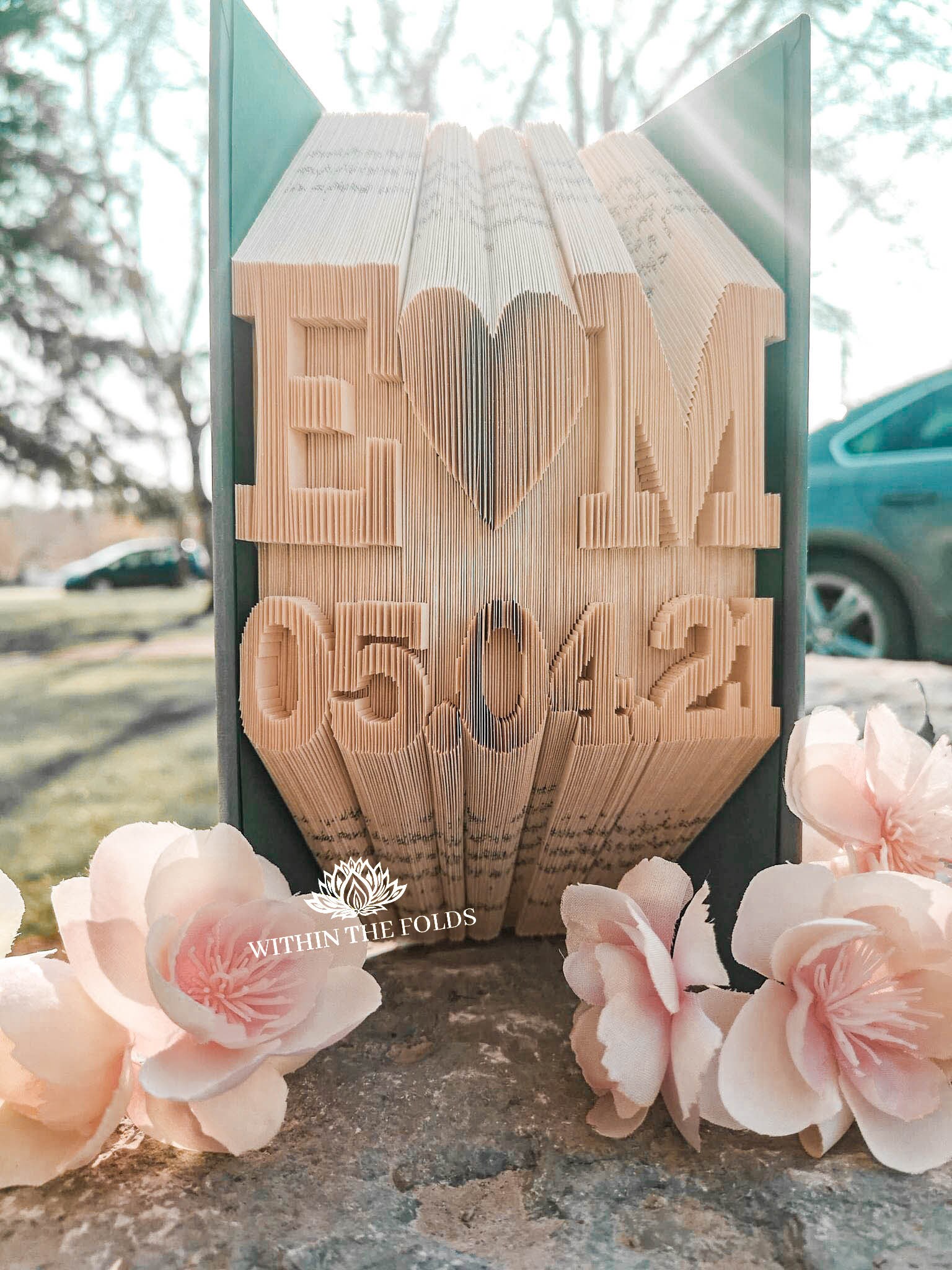 Custom Book Fold PATTERN Initials & Date Wedding and Date - Etsy