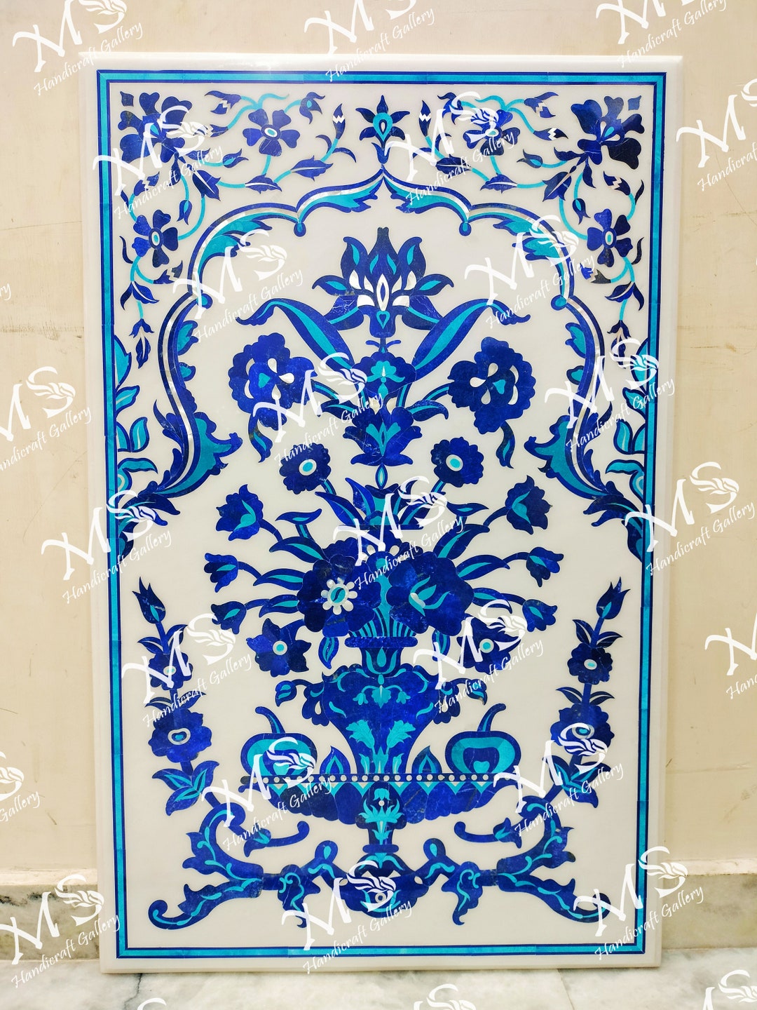 Antique Marble Inlay Wall Panel Lapis Lazuli Pietra Dura Home Living ...