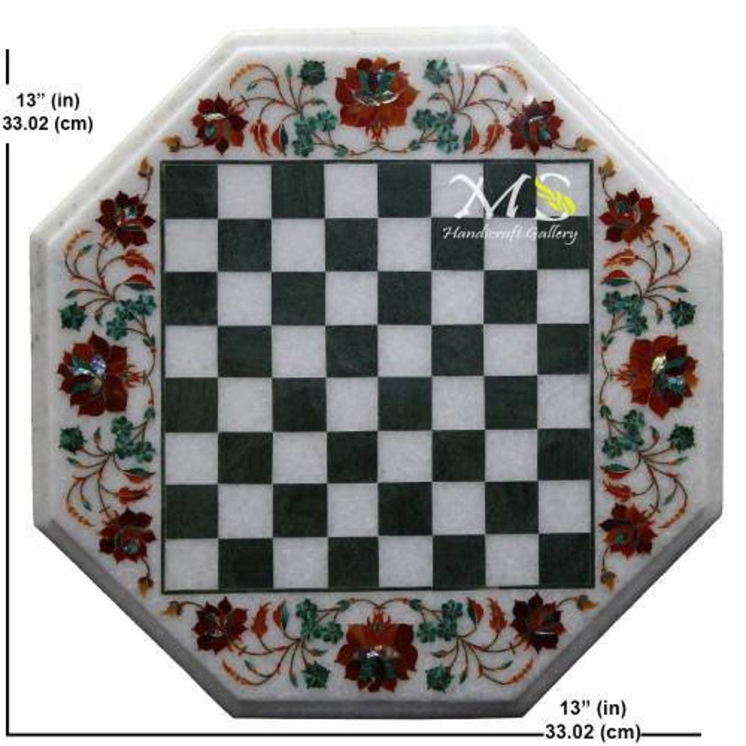 White Marble Inlay Natural Stone Chess Table,home Decor Furniture Table ...