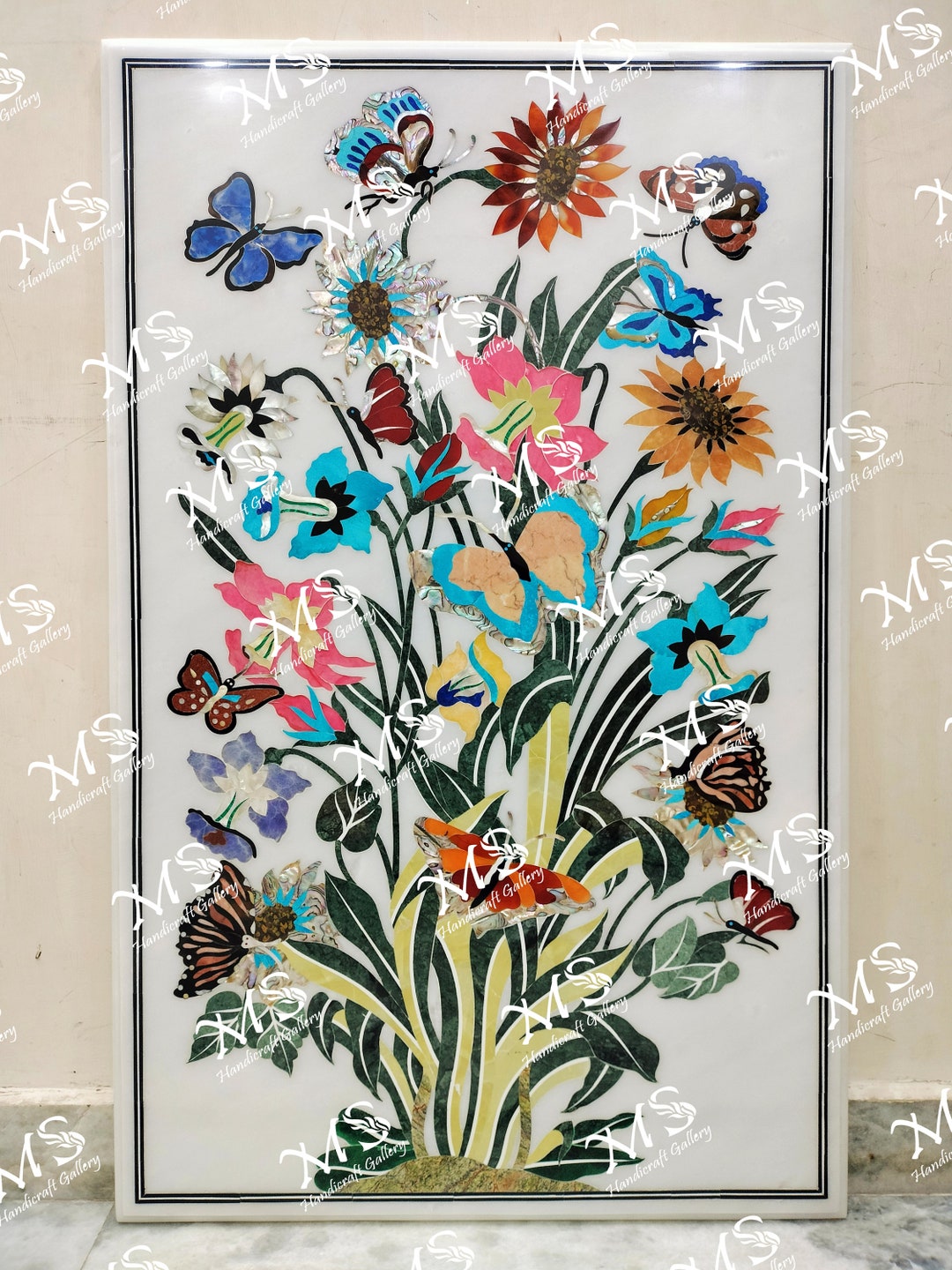 Antique Marble Inlay Pietra Dura Wall Panel Home Decor, Handmade Inlay ...