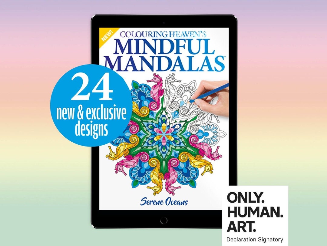 Mindful Mandalas Serene Oceans (digital Download) | Relaxing Colouring ...