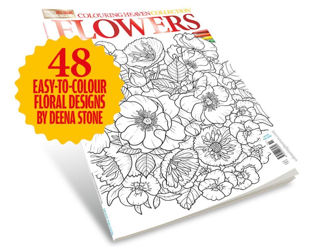 Colouring Heaven Collection Flowers (print Magazine) | Floral Colouring ...