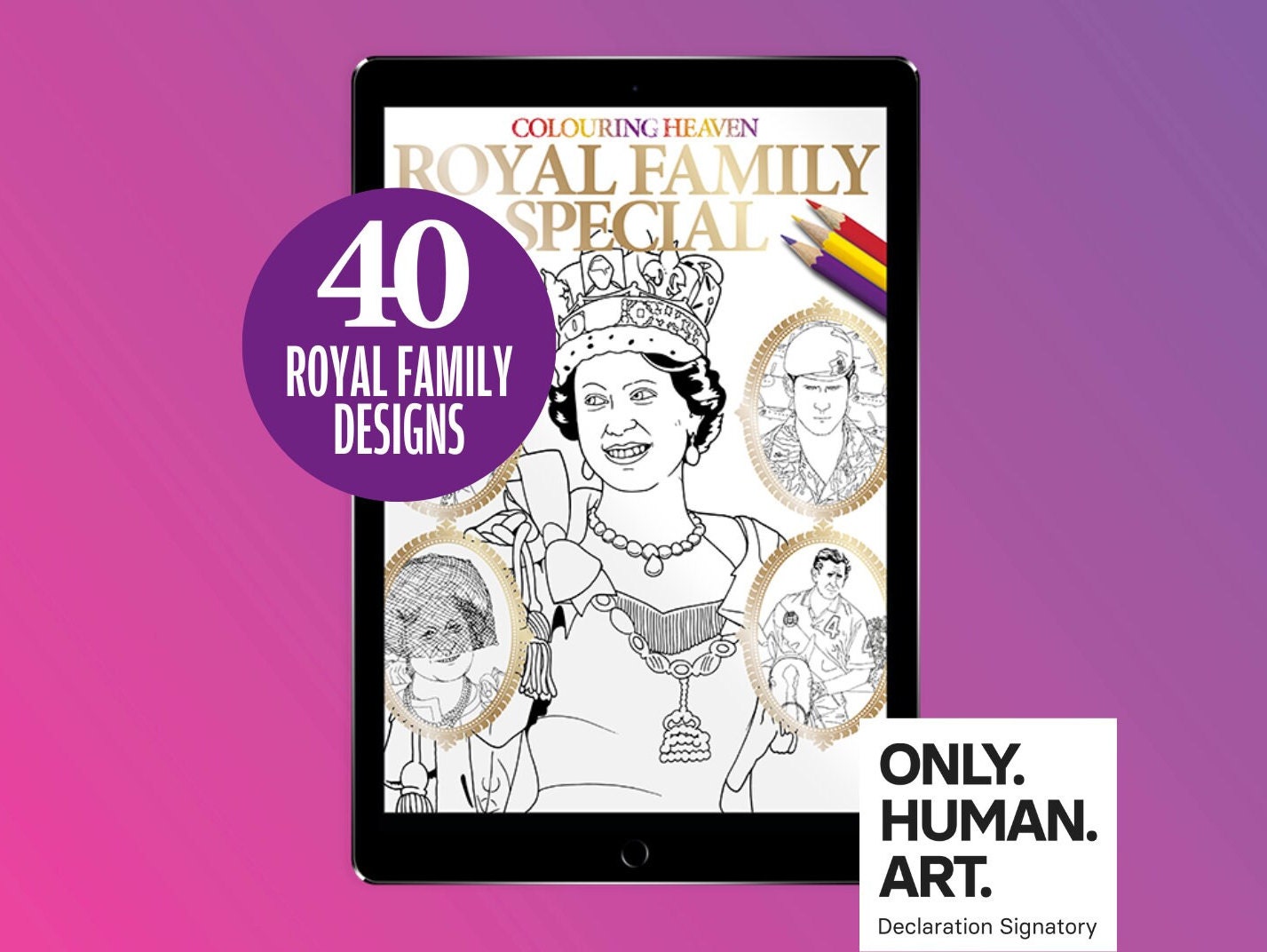 Colouring Heaven Royal Family Special digital Download PDF the Royals ...