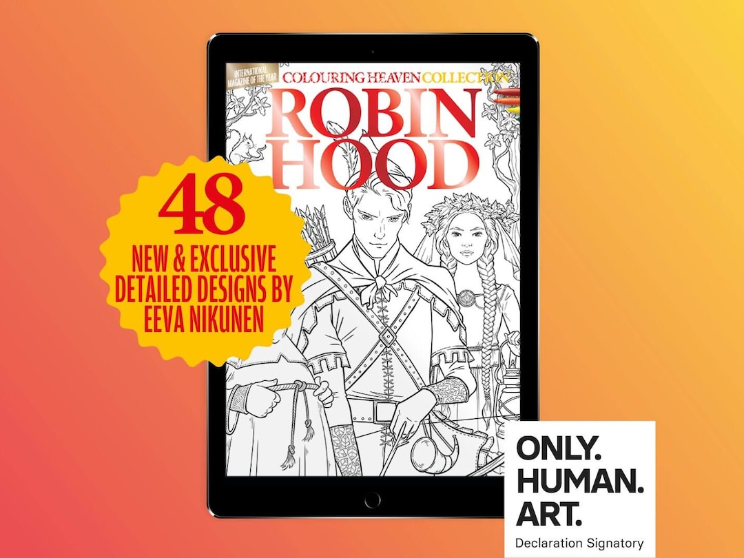 Colouring Heaven Collection Robin Hood (digital Download PDF) | Robin ...