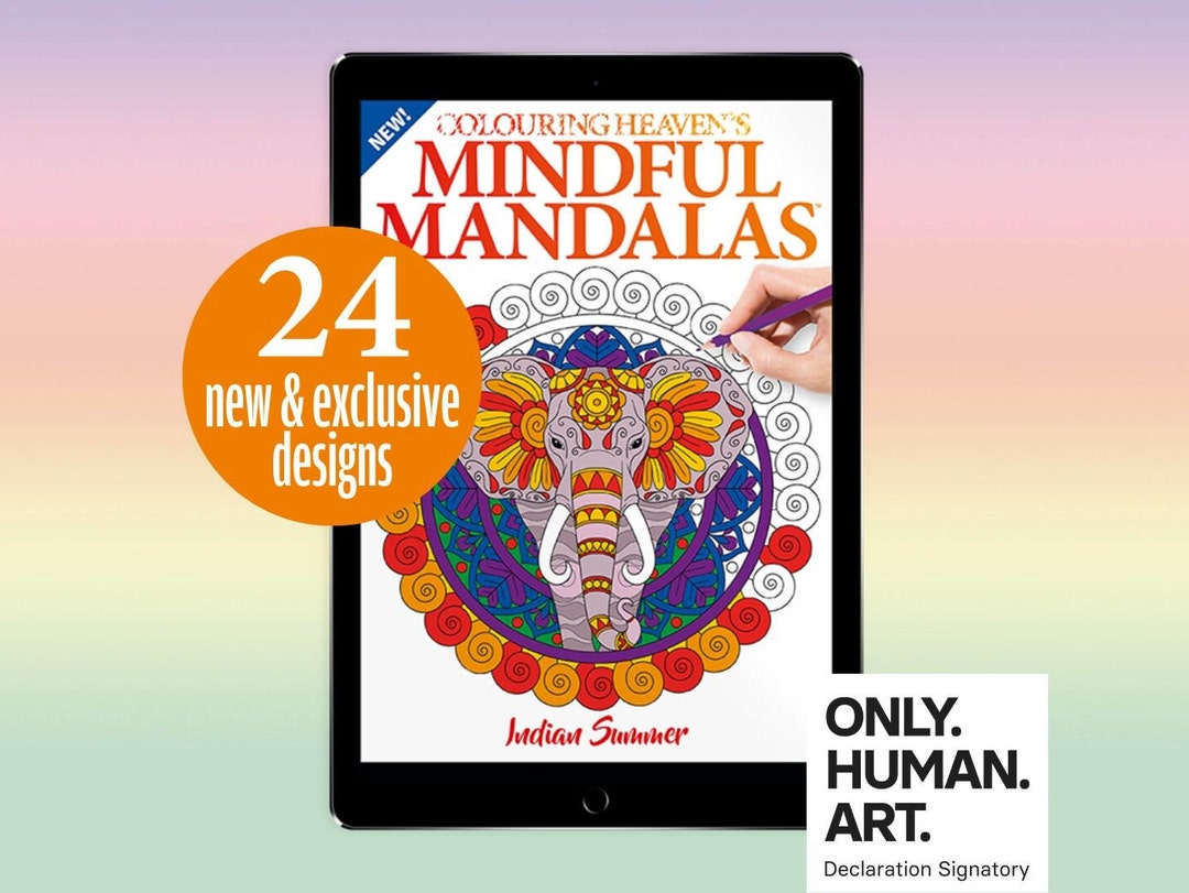 Mindful Mandalas Indian Summer digital Download Relaxing Colouring & Self-care Only Human Art - Etsy