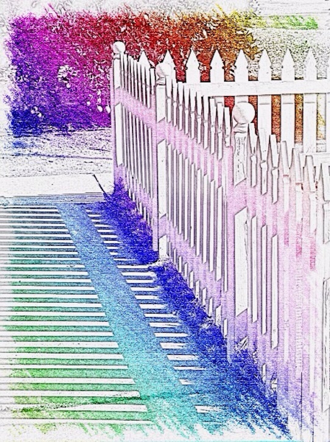 Vibrant Rainbow Picket Fence - Etsy