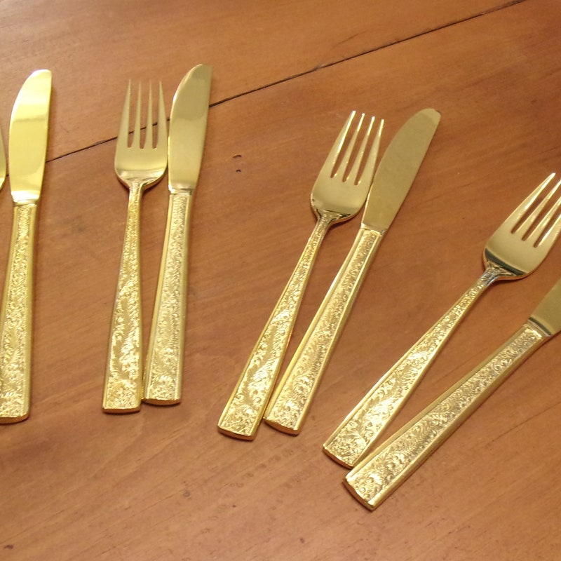 Gold Knife and Fork Set - Etsy