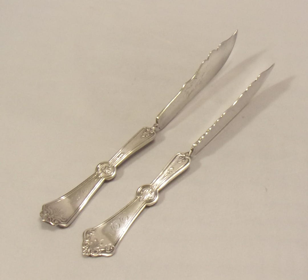 Pair of Antique Late 19th Century Silverplate Twisted Handle Butter ...