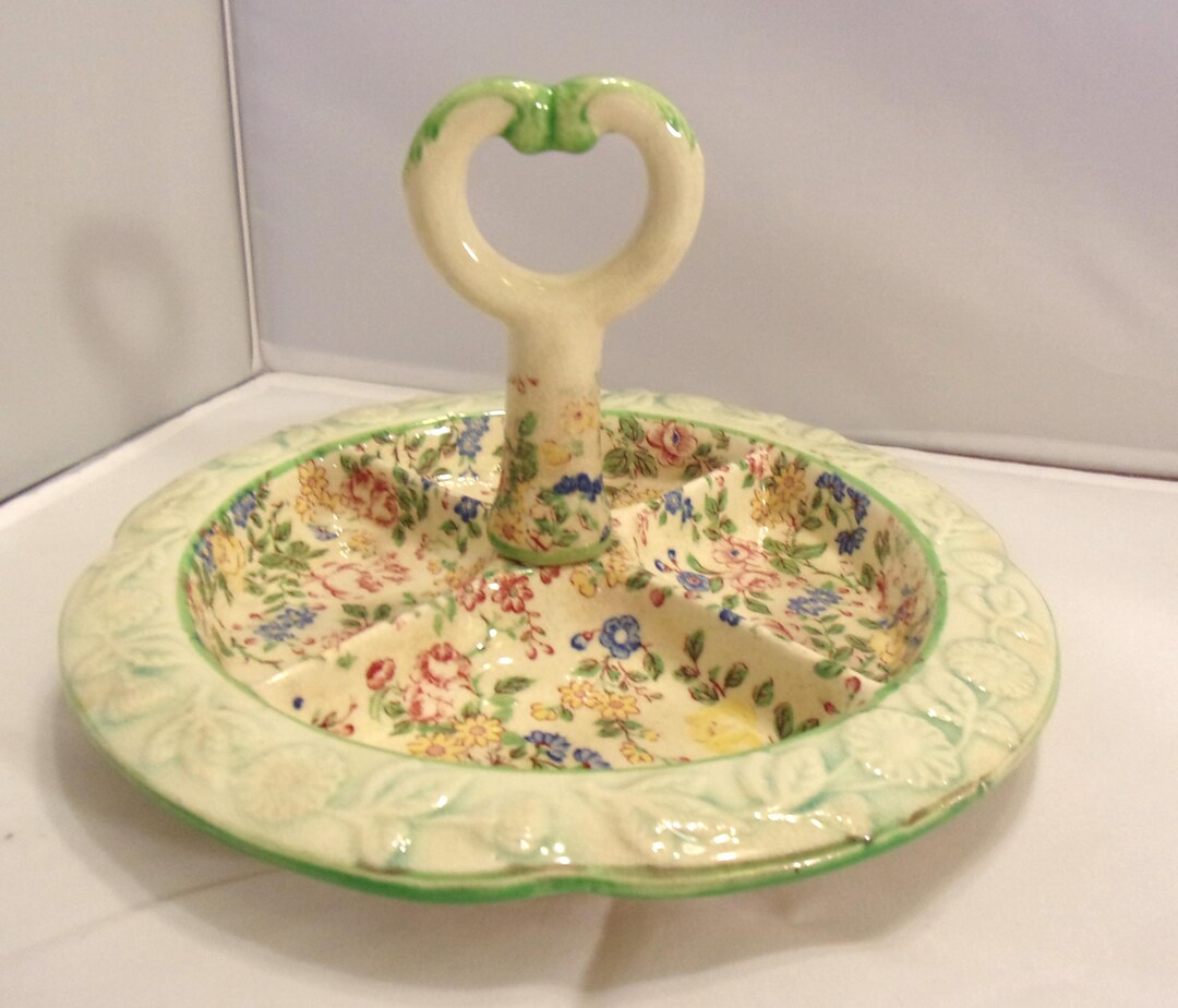 Antique Late 19th or Early 20th Century Four Compartment Majolica ...