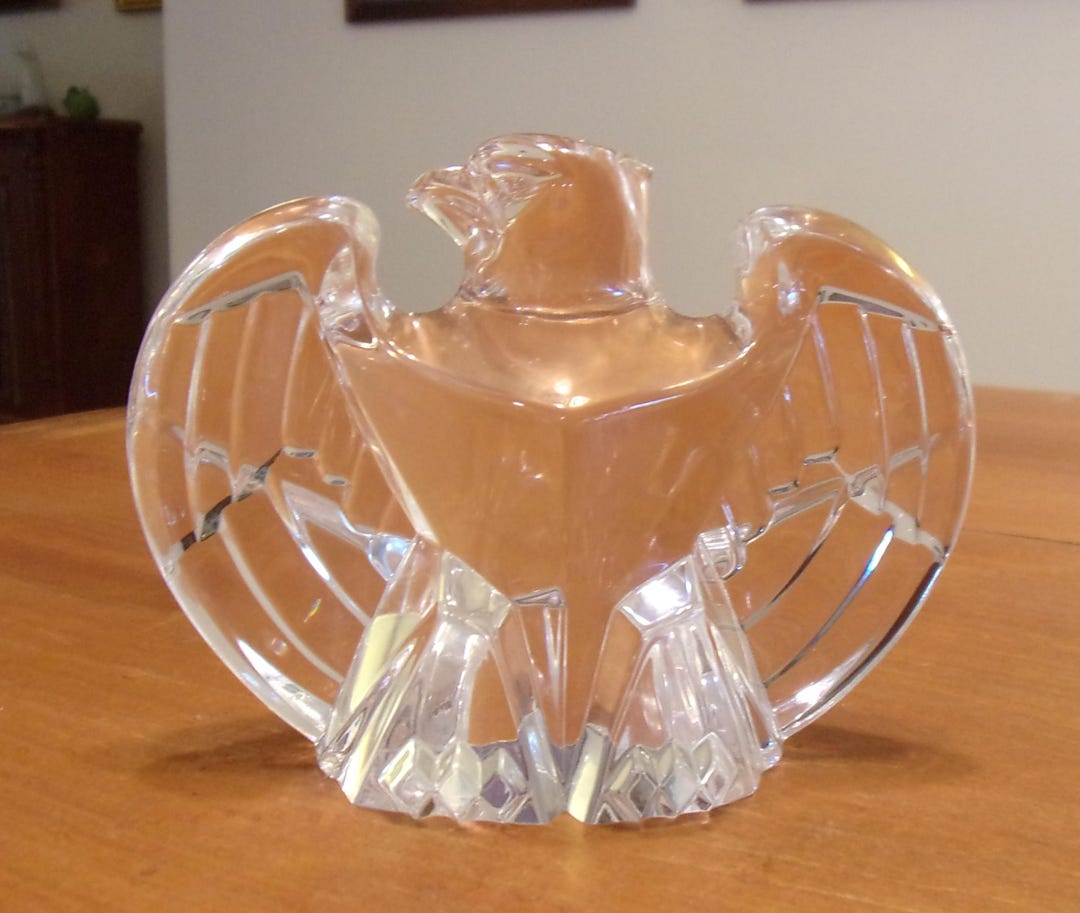 Steuben Crystal Art Glass Eagle 3 1/4" X 4 1/2" Etched Steuben Ornament ...