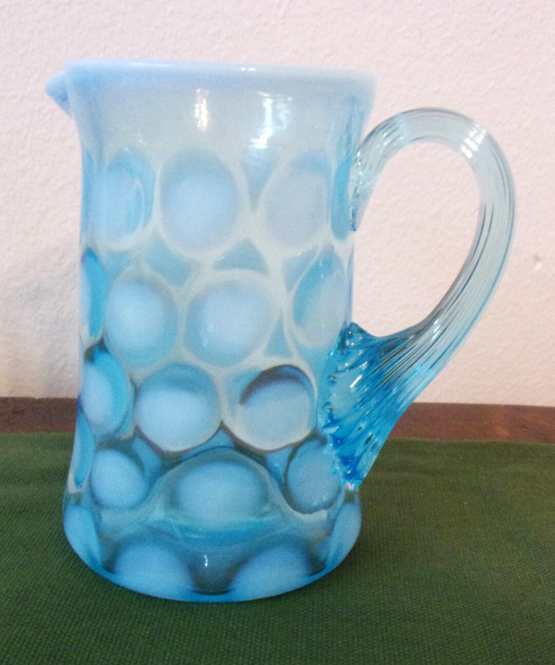 Blue Glass Bubble Pattern Creamer Jug Anchor Hocking Style 4 Tall - Etsy