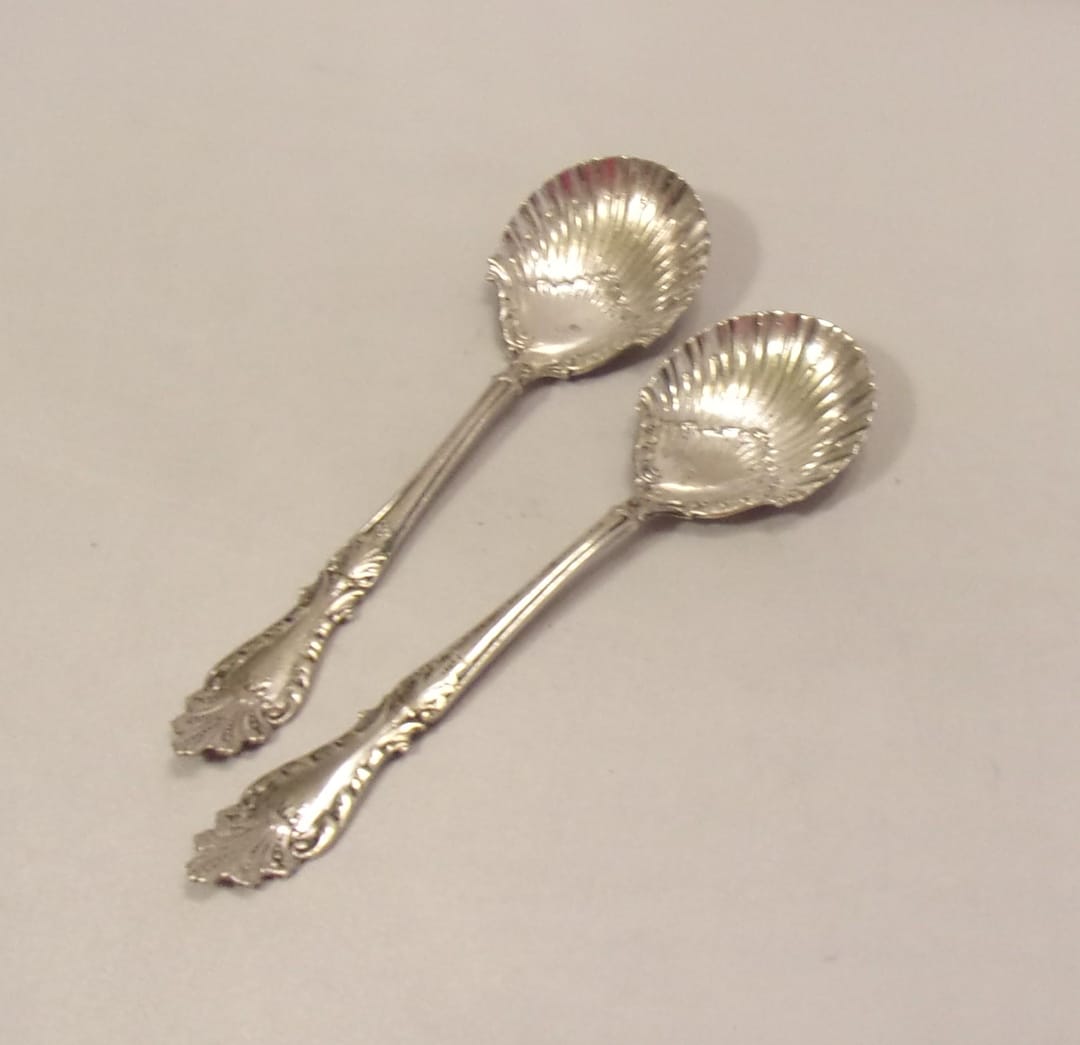 Pair of Victorian Antique Silverplate Sugar Shell Spoons - 1896 Raphael ...