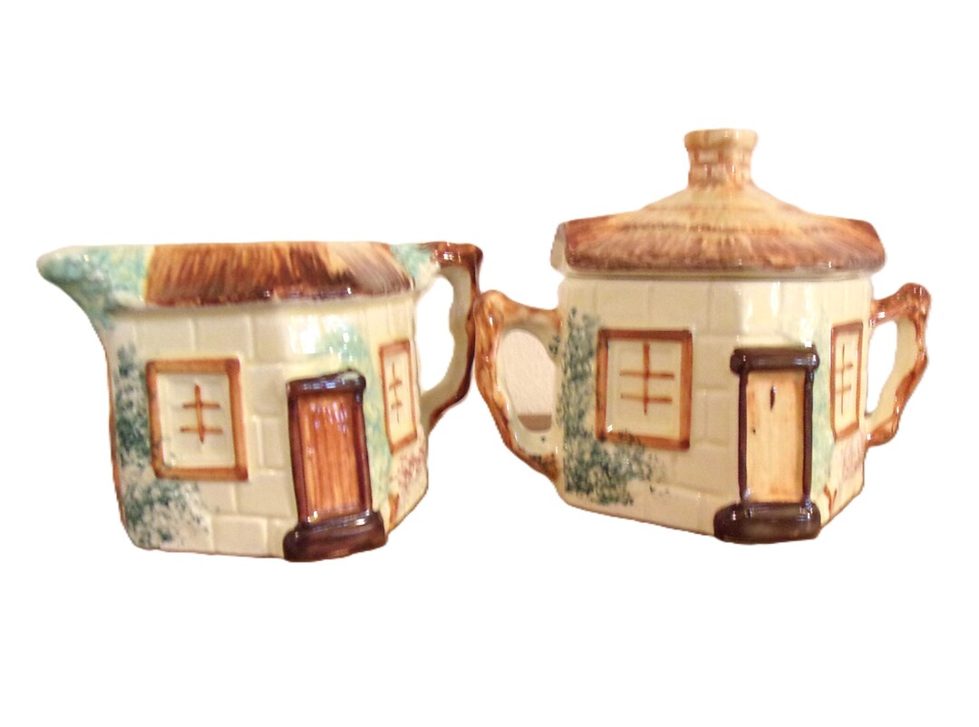 Keele Street Cottage Ware Staffordshire Creamer and Sugar With Lid ...