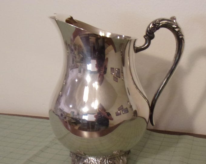 A Large and Heavy Vintage F B Rogers Silverplate Footed Water Jug ...