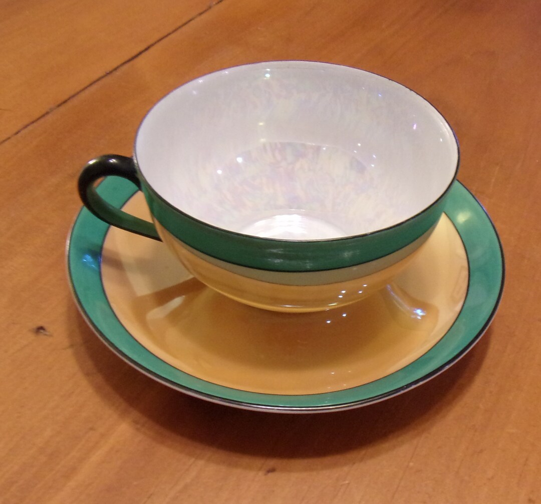 Noritake Japanese Lusterware Teacup and Saucer Opalescent Interior ...