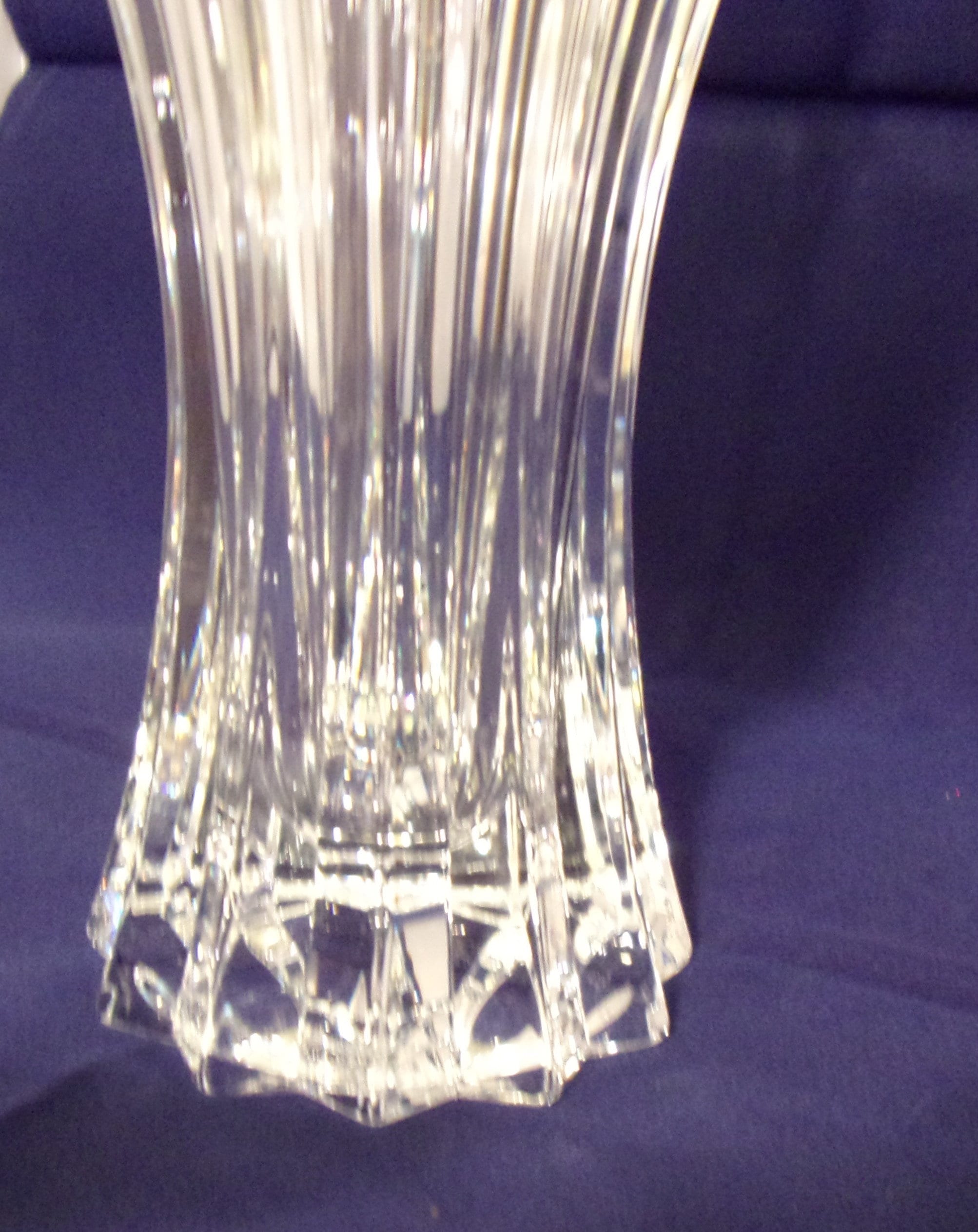Waterford Crystal Cut Glass Vase Elliston Pattern 7 Tall Deep Fluted ...