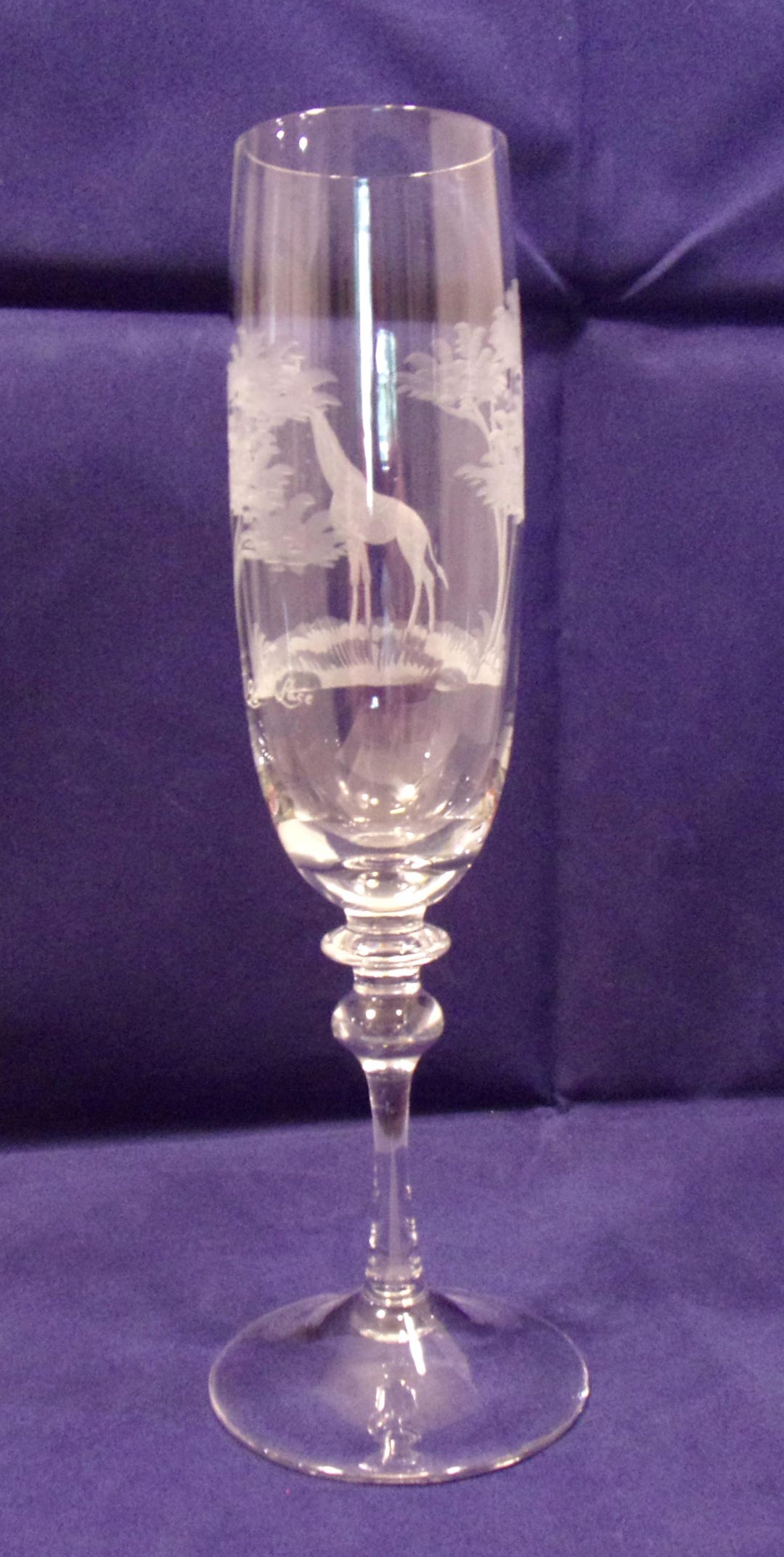 German Queen Lace Crystal Glass Handblown Champagne Flute 8 1/2" Tall ...