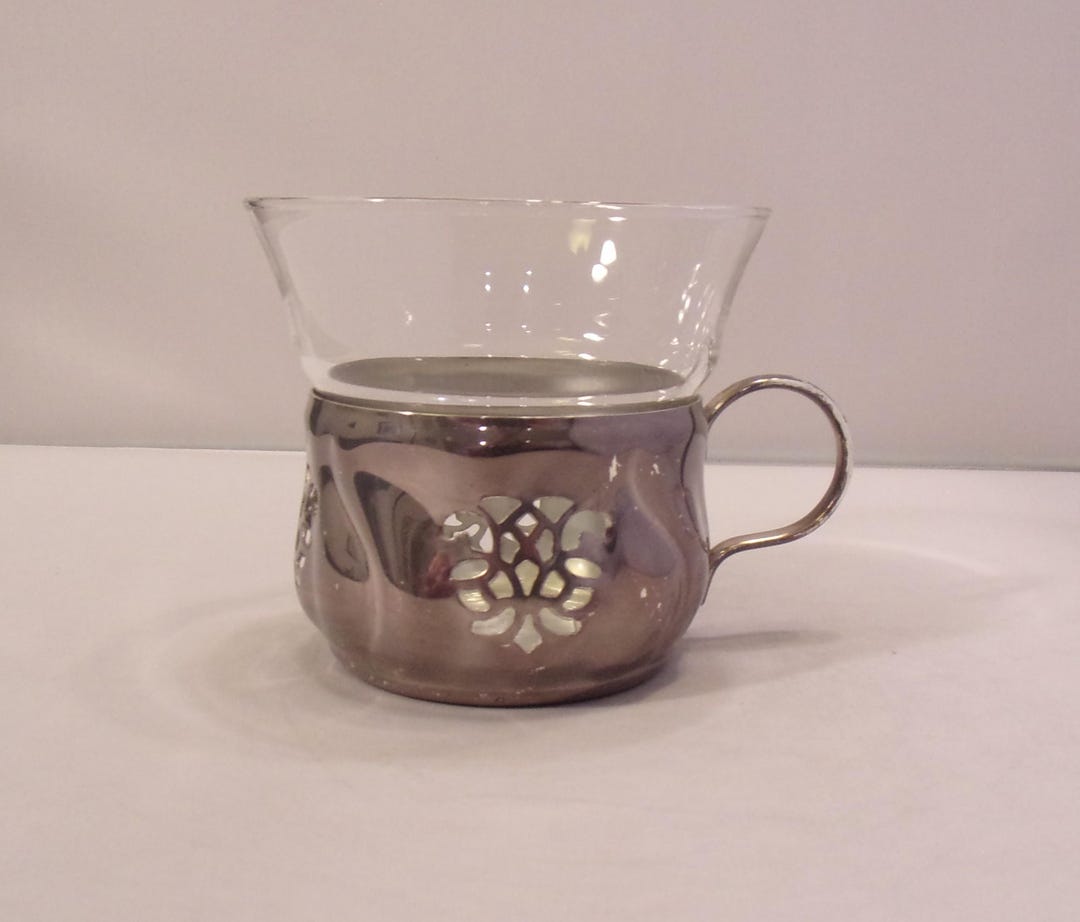 Vintage German Schott & Gen Mainz Tea Glass With Silver Metal Liner ...