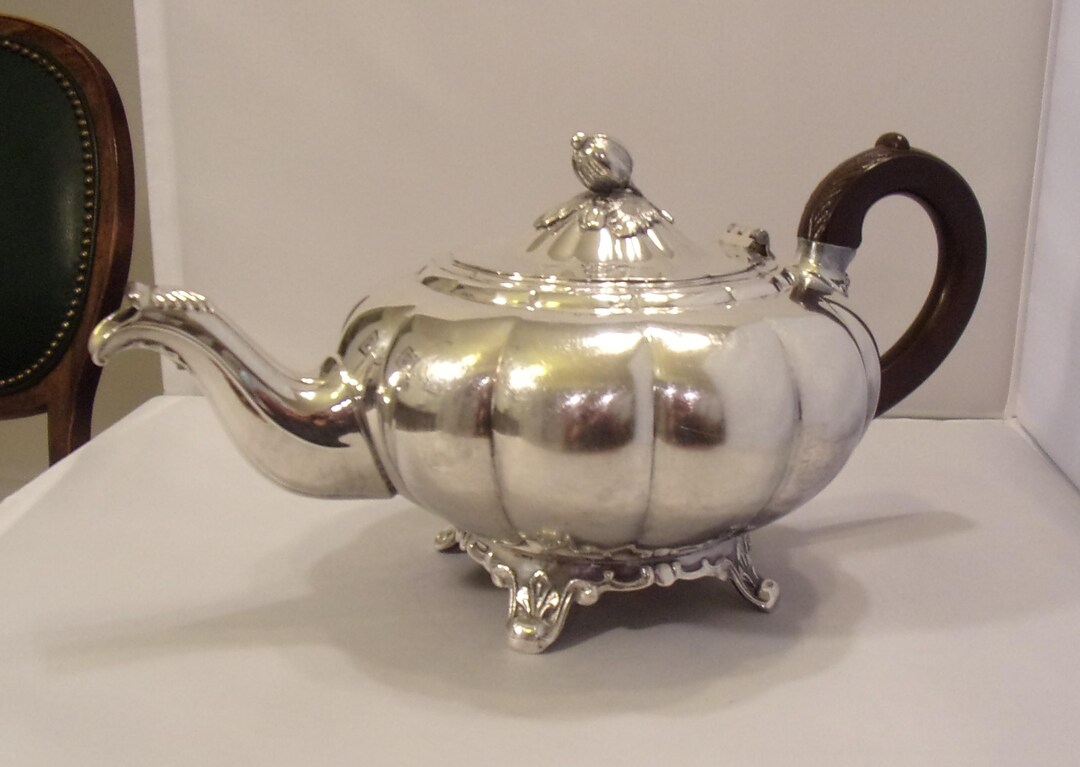 Vintage Oneida Community Silverplate Melon Footed Teapot Pot With ...