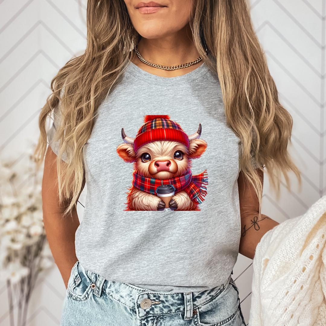 Cute Cottage Core Baby Highland Cow Png, Sublimation Digital Design Png ...