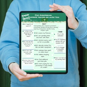 Spending Expense Tracker Guide Tool, No Spend Month Editable Printable ...